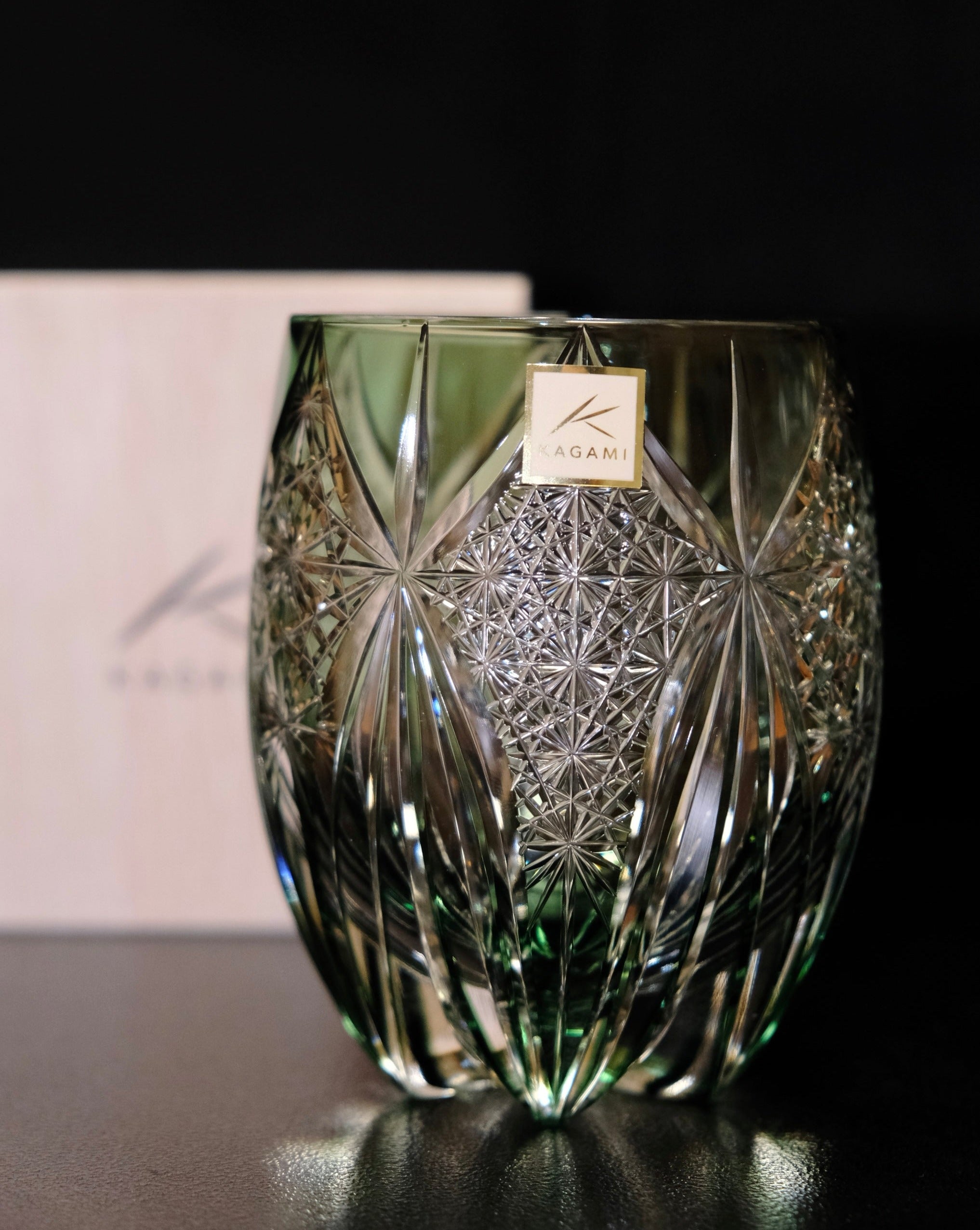 [KAGAMI CRYSTAL] Whiskey Glass SUBARU (Green ) By TATSUYA NEMOTO Maste ...
